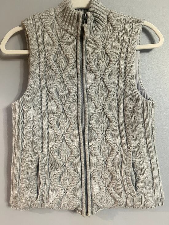 Charter Club | Jackets & Coats | Wool Fisherman Vest S Chunky Cable ...